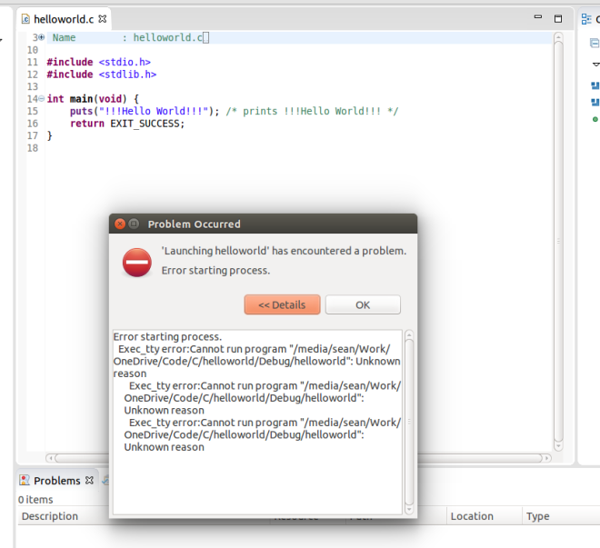 My favourite error: exec_tty error: Cannot run program: Unknown reason ... My favourite error: exec_tty error: Cannot run program: Unknown reason ...